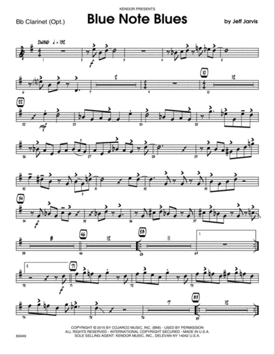 Blue Note Blues - Bb Clarinet by Jeff Jarvis - B-Flat Clarinet ...