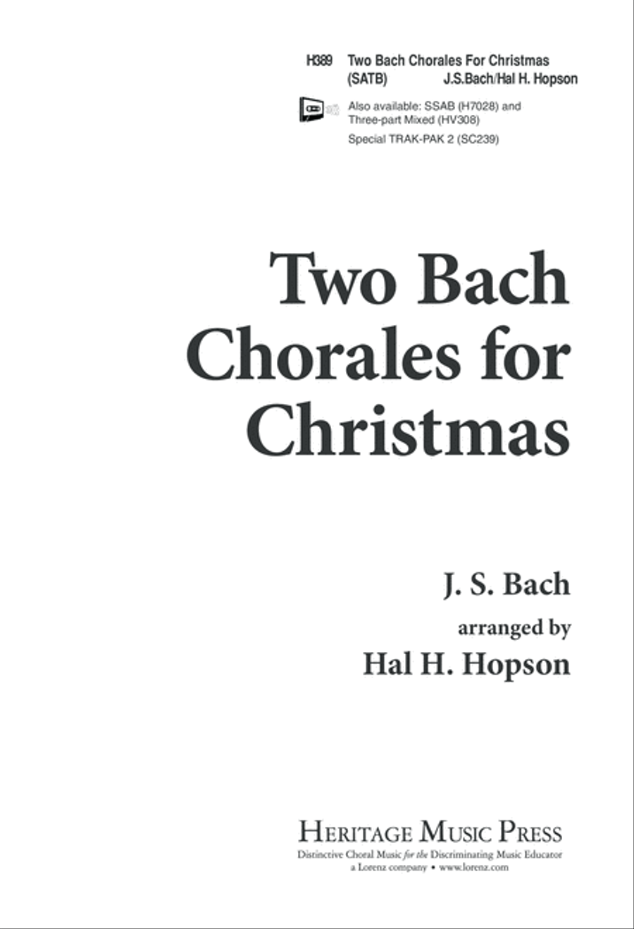 Two Bach Chorales for Christmas by Johann Sebastian Bach - 4-Part ...