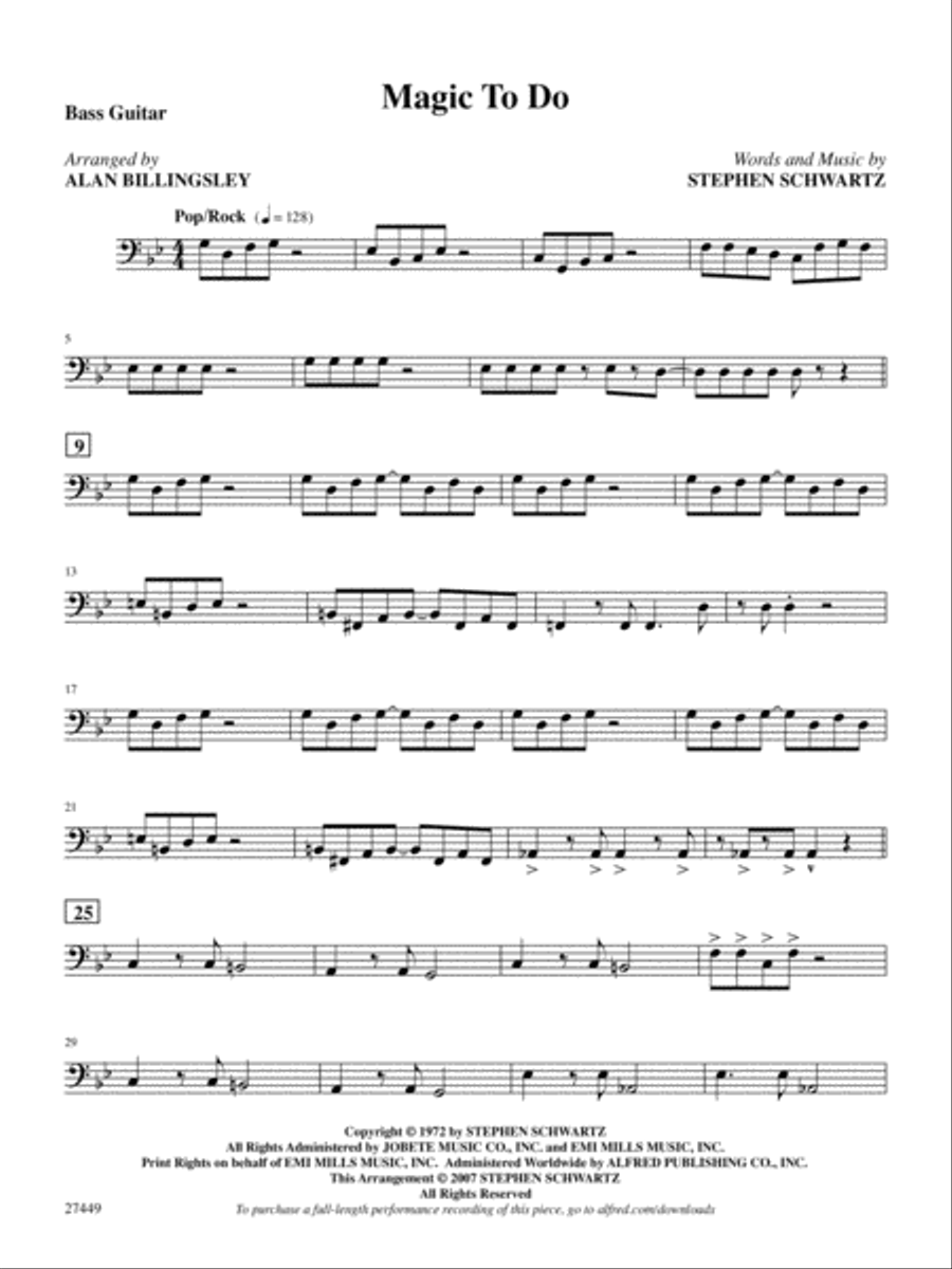 Magic to Do (from Pippin): String Bass by Stephen Schwartz - Double ...