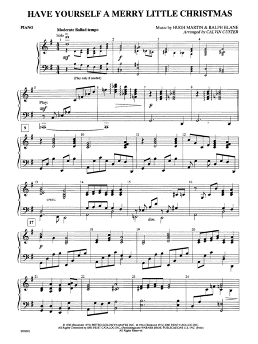 Have Yourself a Merry Little Christmas: Piano Accompaniment by Calvin ...