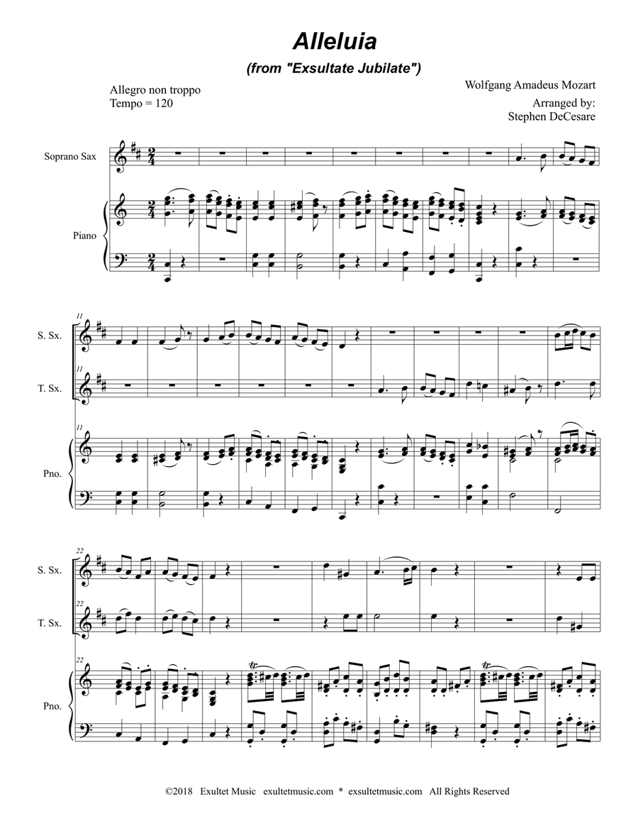Alleluia (from "Exsultate, Jubilate" - Duet for Soprano & Tenor ...