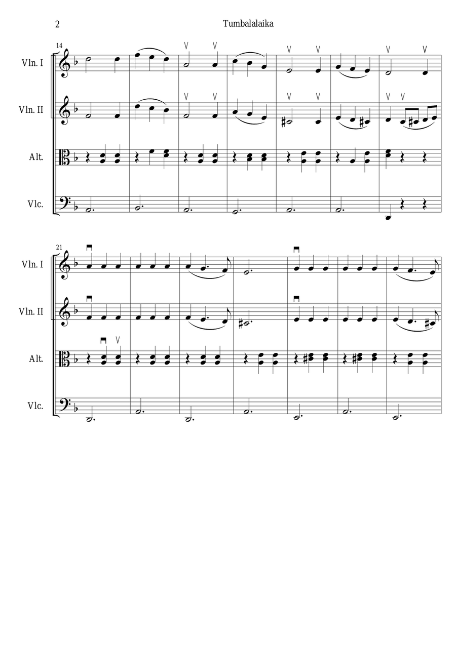 Tumbalalaika easy string quartet - Cello, Viola, Violin - Digital Sheet ...