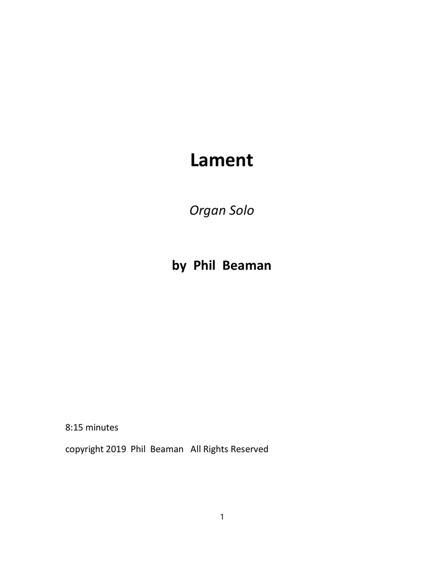 Lament - organ solo - Organ Solo - Late Intermediate Digital Sheet ...