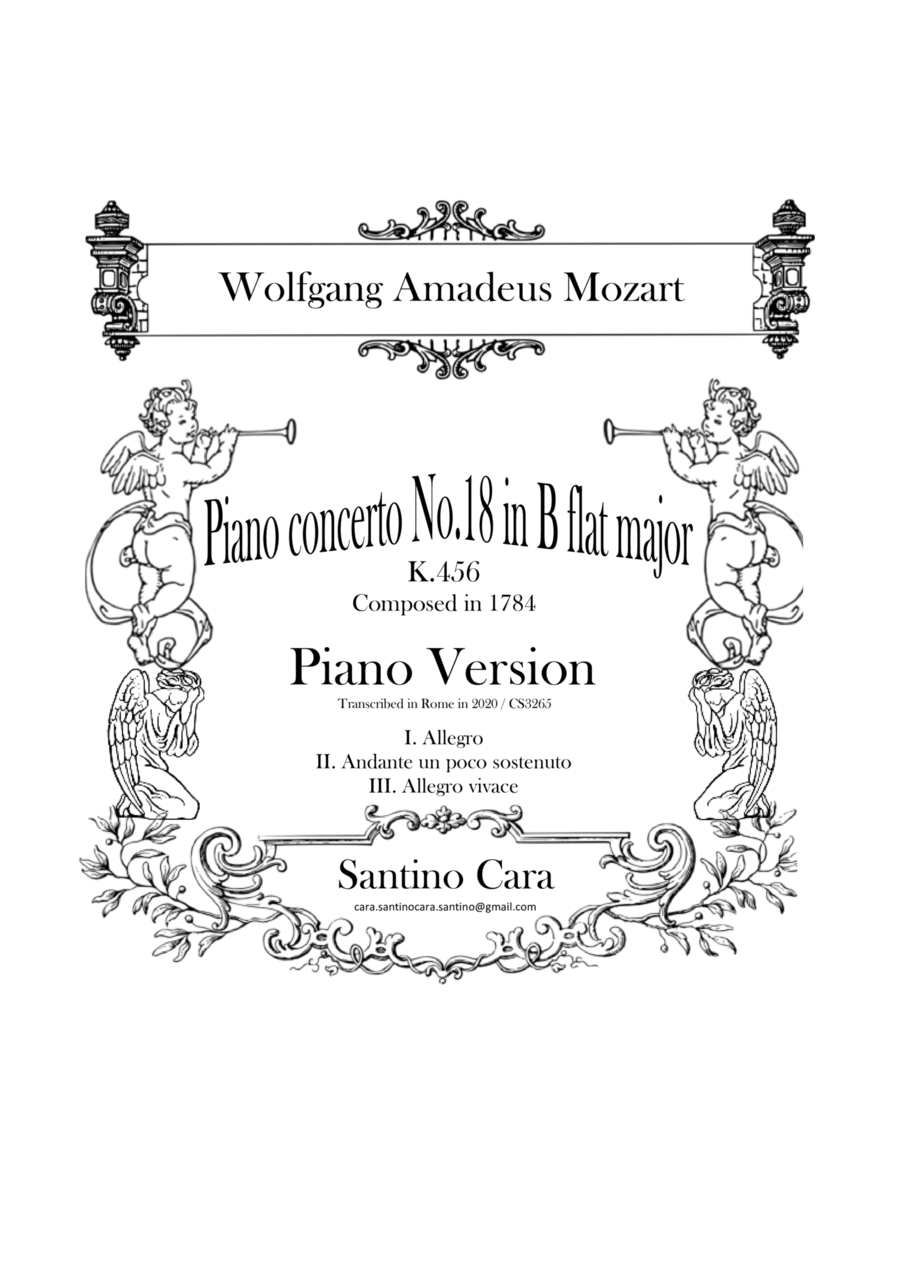 Mozart - Piano Concerto No.18 in B flat major K.456 - Piano Version by Santino Cara - Piano Solo ...