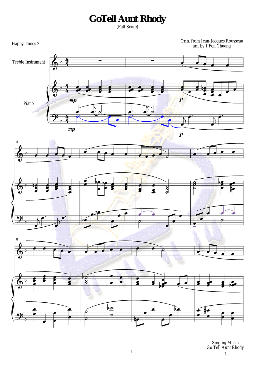Go Tell Aunt Rhody - English Horn - Digital Sheet Music | Sheet Music Plus