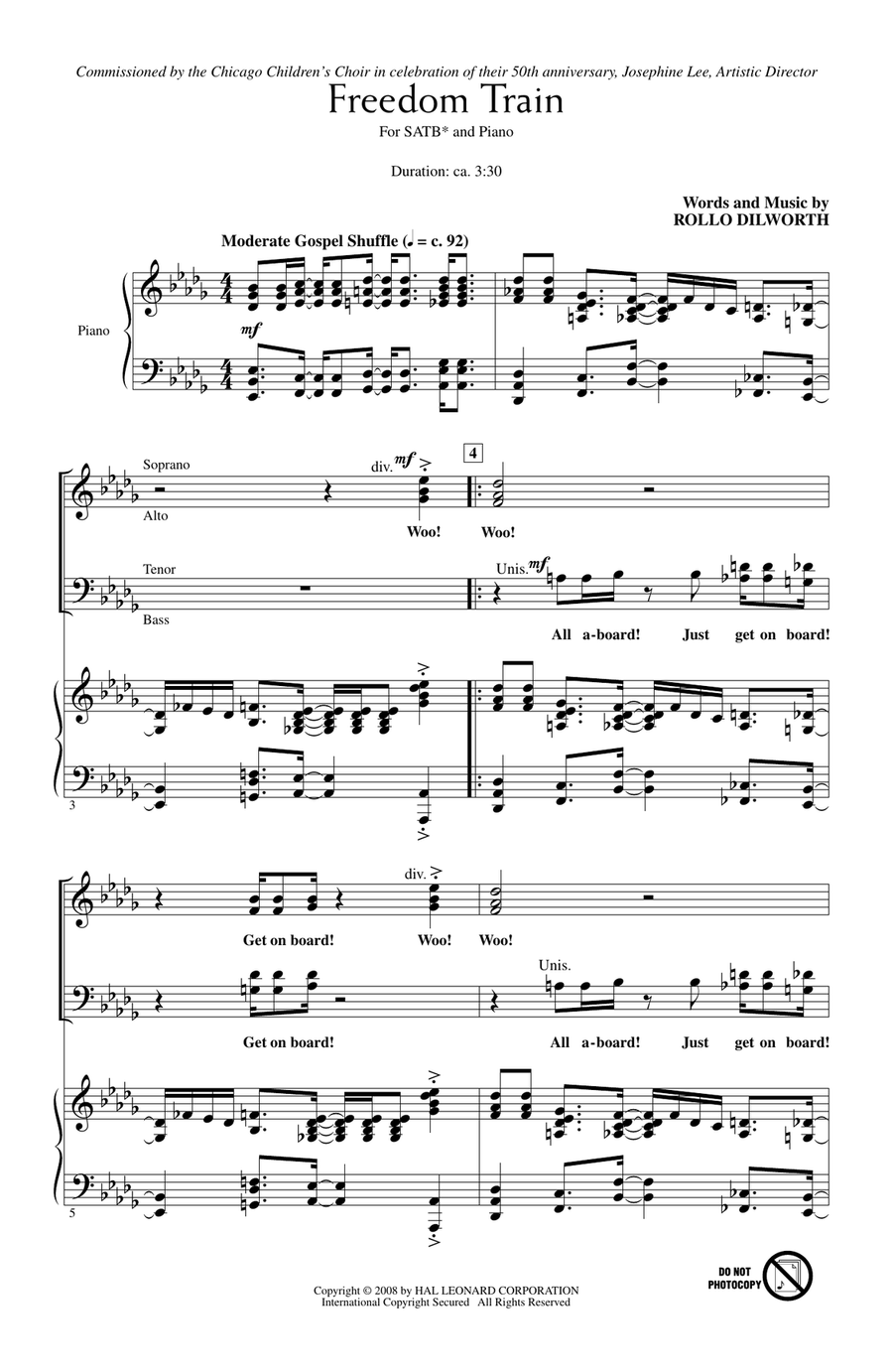 Freedom Train by Rollo Dilworth - 4-Part - Digital Sheet Music | Sheet ...