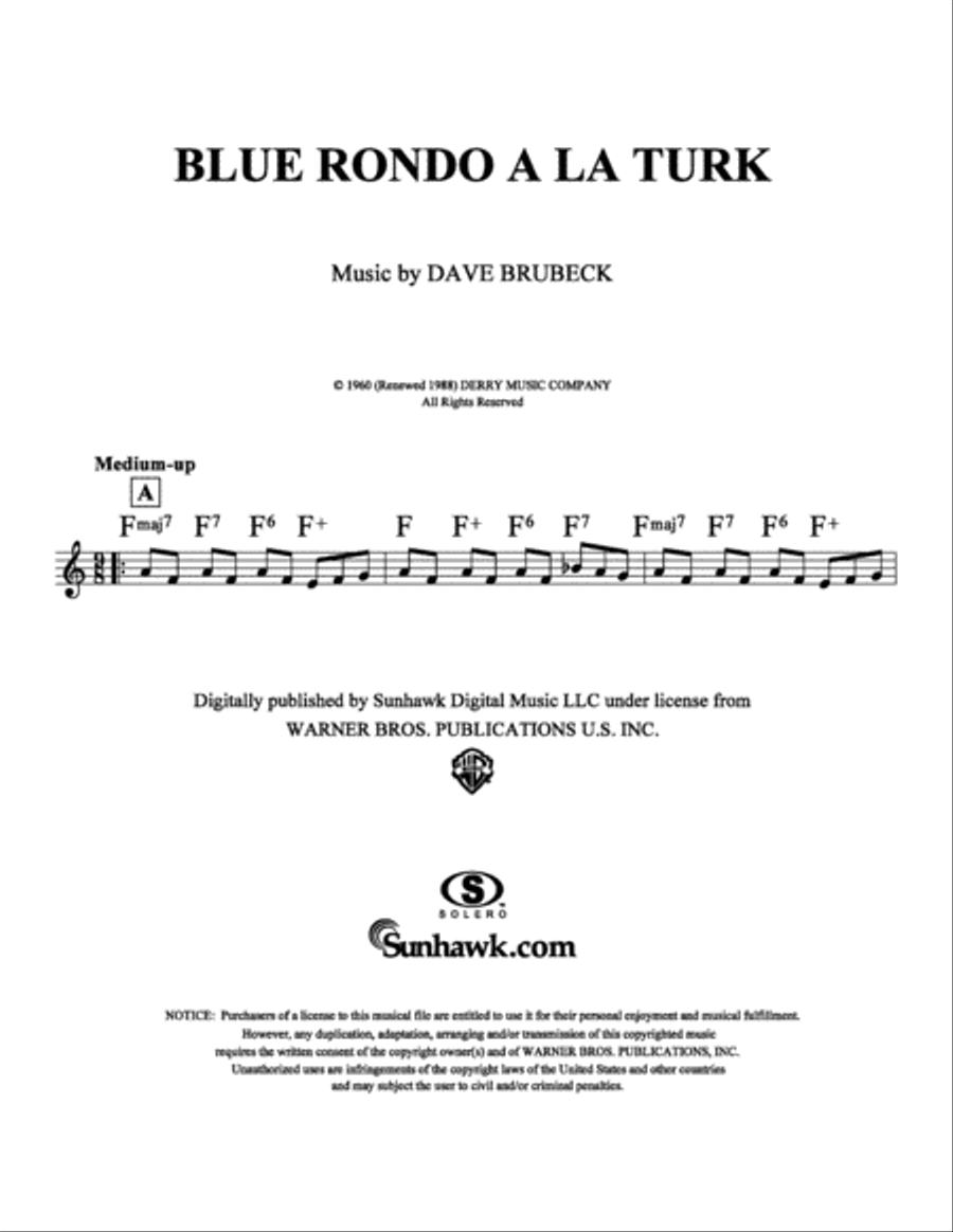 Blue Rondo a la Turk by Dave Brubeck - School and Community - Digital ...