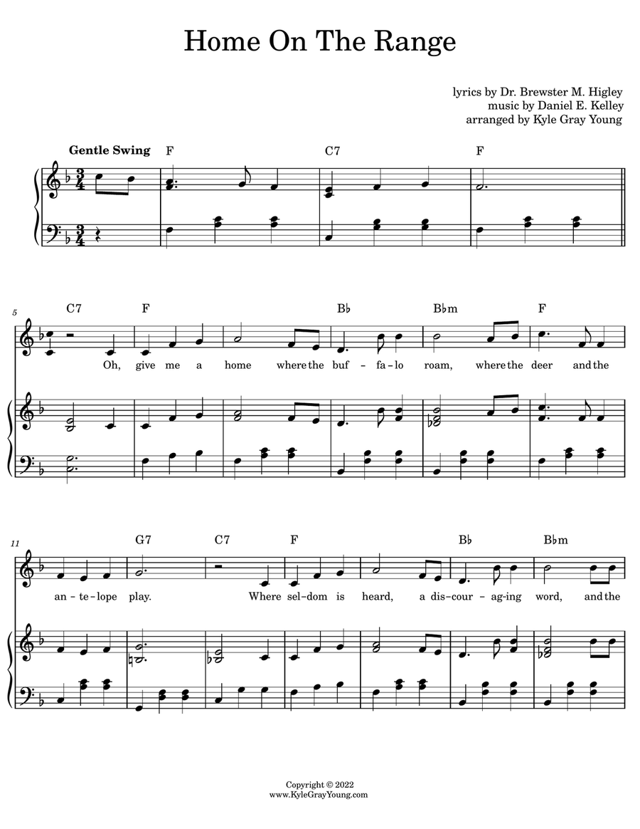 Home On The Range (key of F) - Acoustic Guitar, Voice, Piano, Vocal ...
