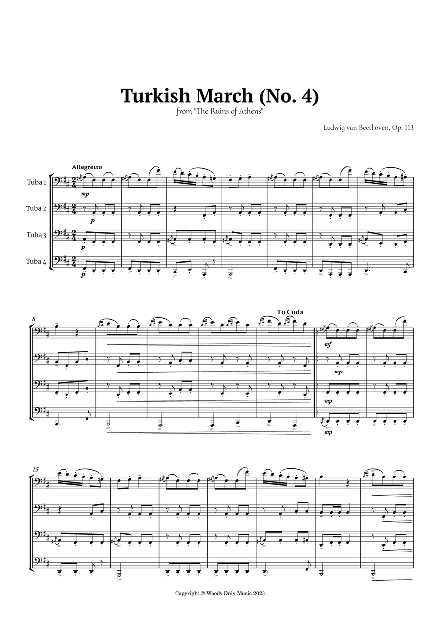 Turkish March by Beethoven for Tuba Quartet by Ludwig van Beethoven ...