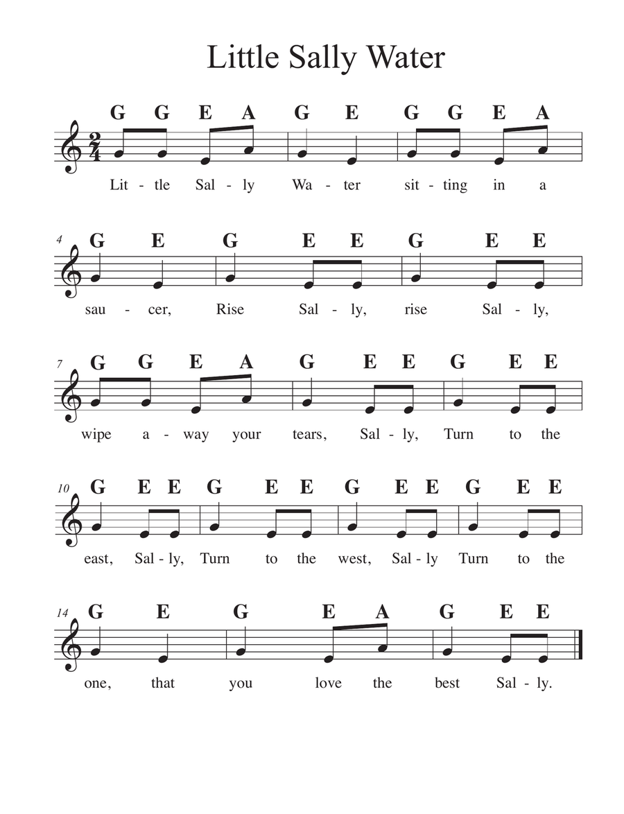 Little Sally Water - Easy by Traditional - Recorder - Digital Sheet ...