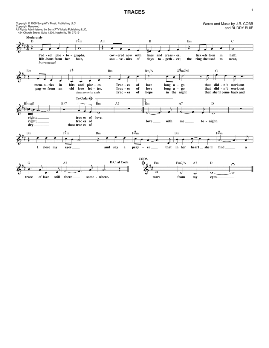 Traces - Guitar, Piano, C Instrument - Digital Sheet Music | Sheet ...