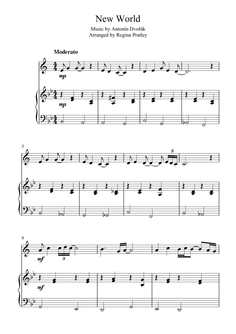 New World by Antonin Dvorak - Tenor Saxophone - Digital Sheet Music ...