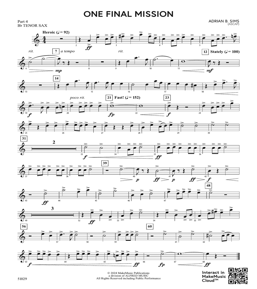 One Final Mission: Part 4 - B-flat Tenor Sax - Tenor Saxophone ...