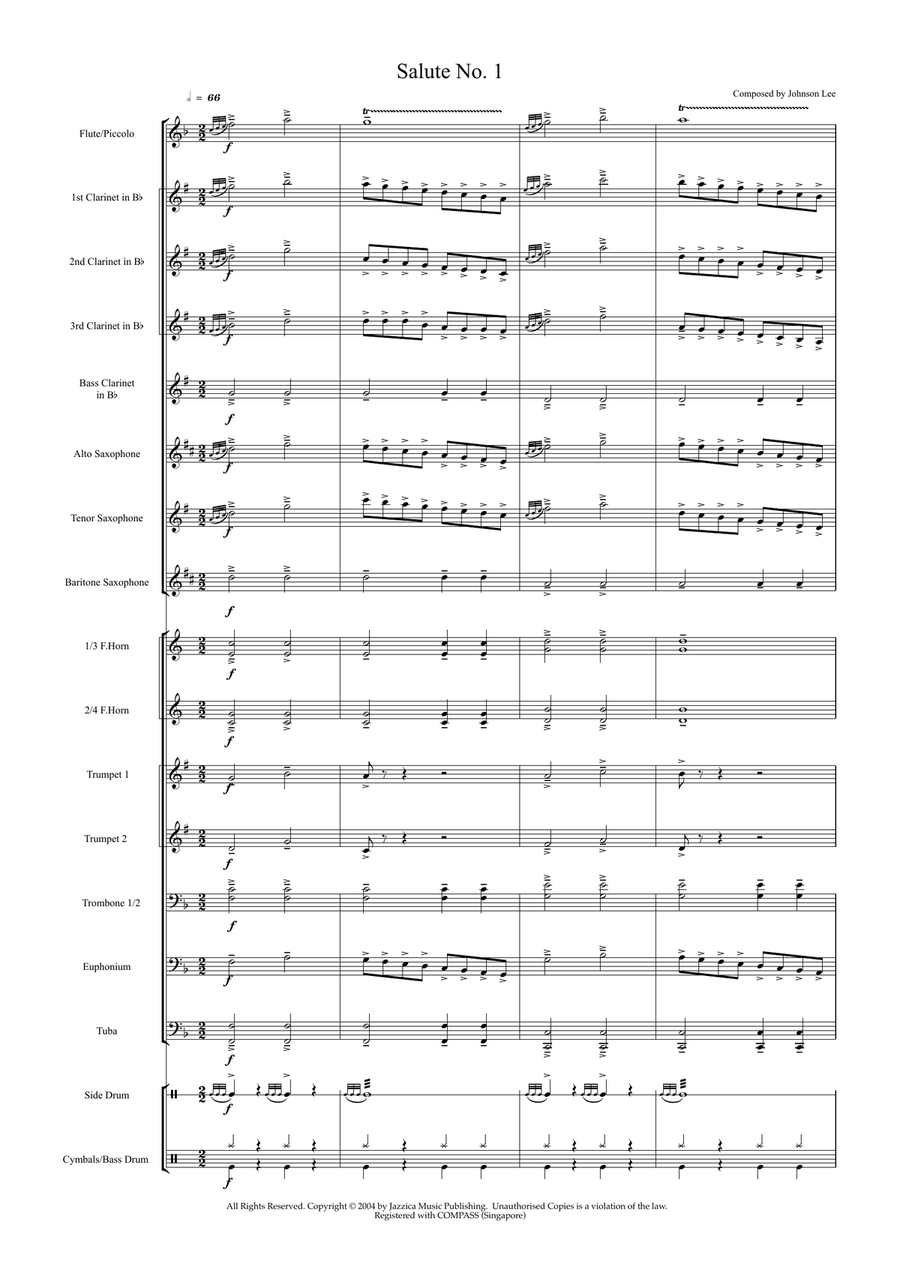 Salute 1,2,3,4 - Concert Band - Digital Sheet Music | Sheet Music Plus