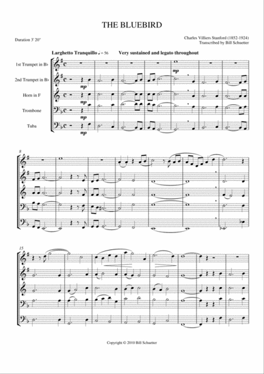 The Bluebird by Bill Schuetter - Horn, Trombone, Trumpet - Sheet Music ...