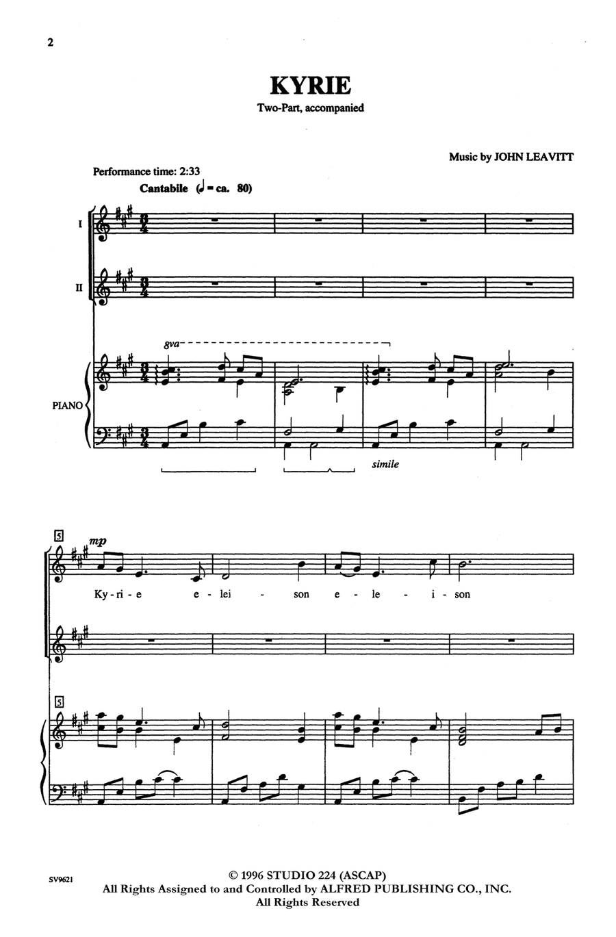 Kyrie by John Leavitt - Choir, Choir - Digital Sheet Music | Sheet ...