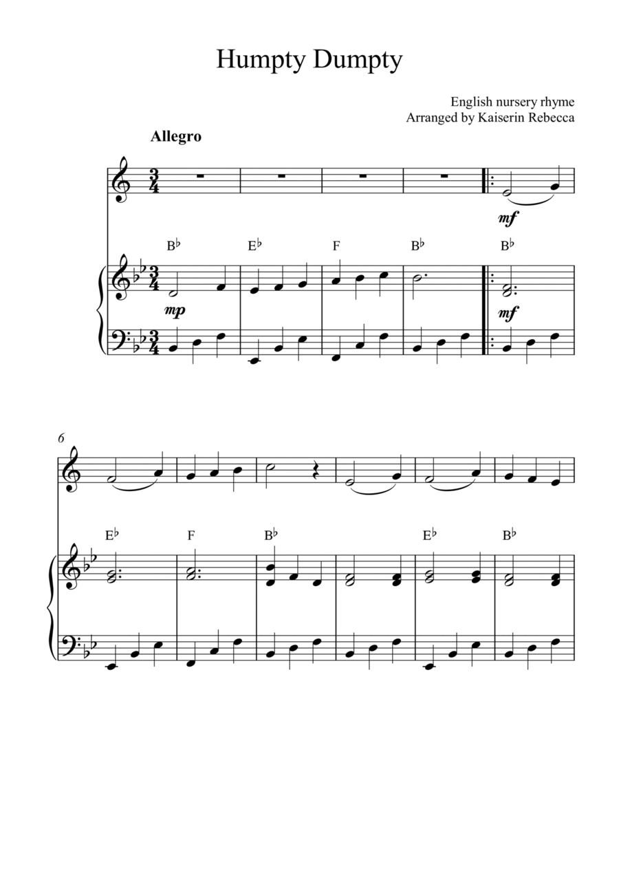 Humpty Dumpty - B-Flat Trumpet - Digital Sheet Music | Sheet Music Plus