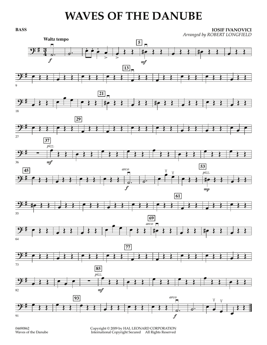 Waves of the Danube - Bass by Robert Longfield - Part - Digital Sheet ...