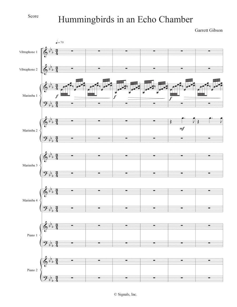 Hummingbirds in an Echo Chamber - Percussion Ensemble - Late ...