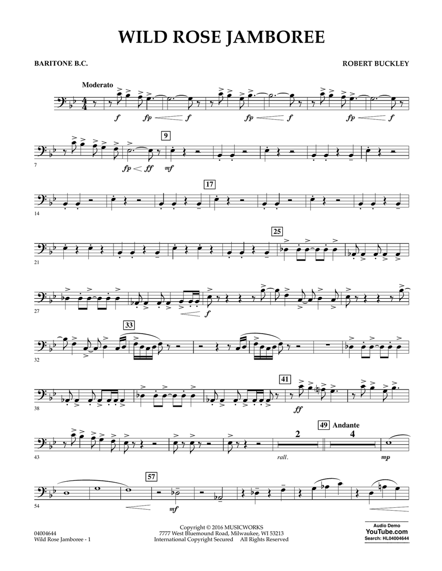 Wild Rose Jamboree - Baritone B.C. by Robert Buckley - Baritone Horn BC ...