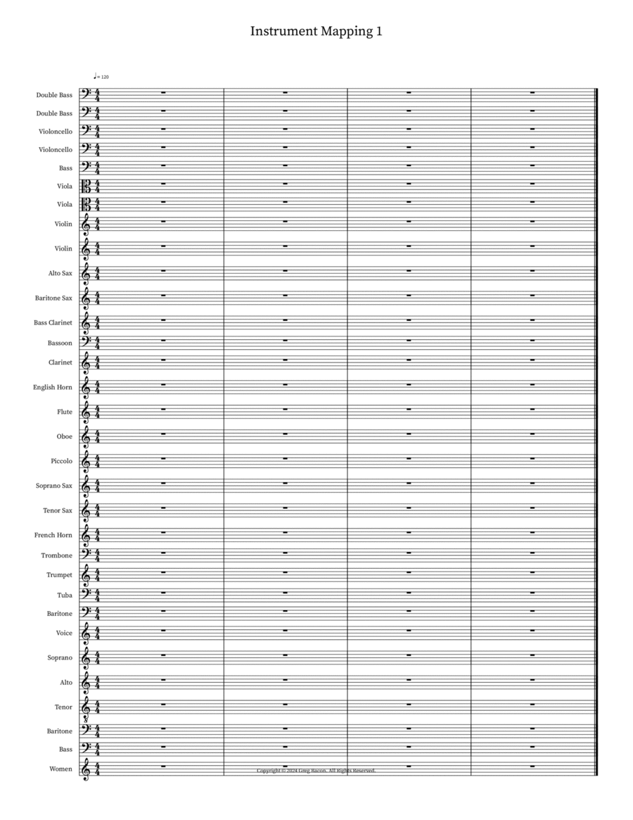 Instrument Mapping 1 - English Horn - Digital Sheet Music | Sheet Music ...