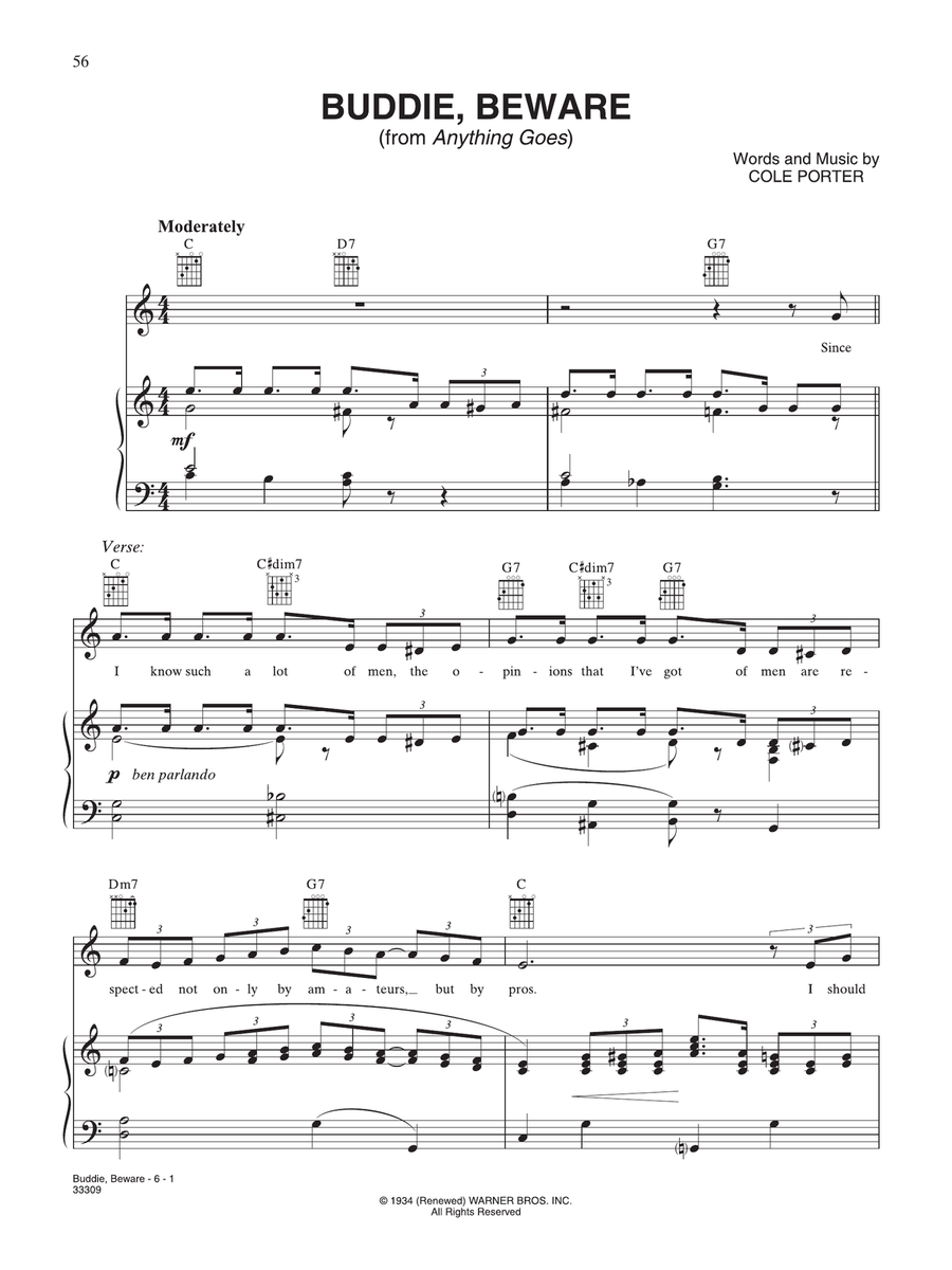 Buddie, Beware (from "Anything Goes") by Cole Porter - Voice, Piano ...