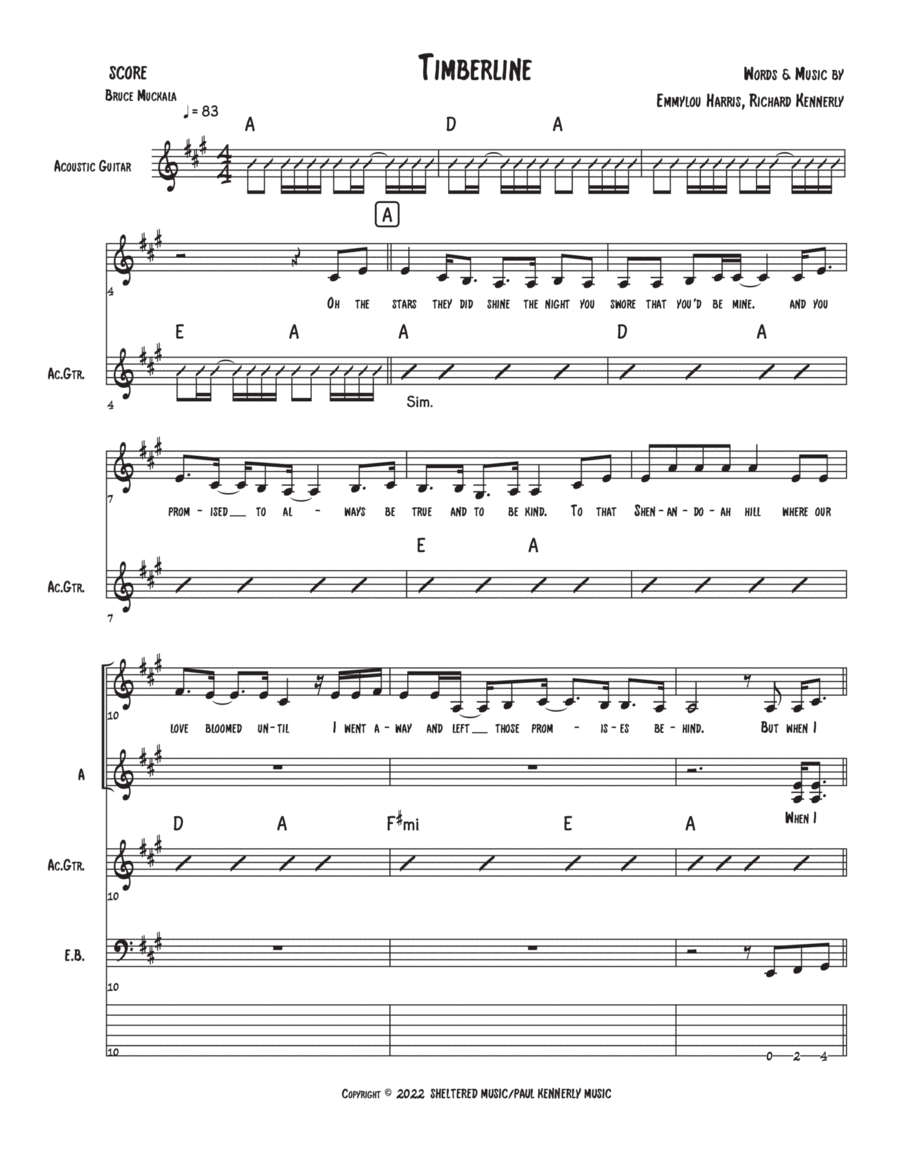 Timberline by Emmylou Harris - Jazz Ensemble - Digital Sheet Music ...