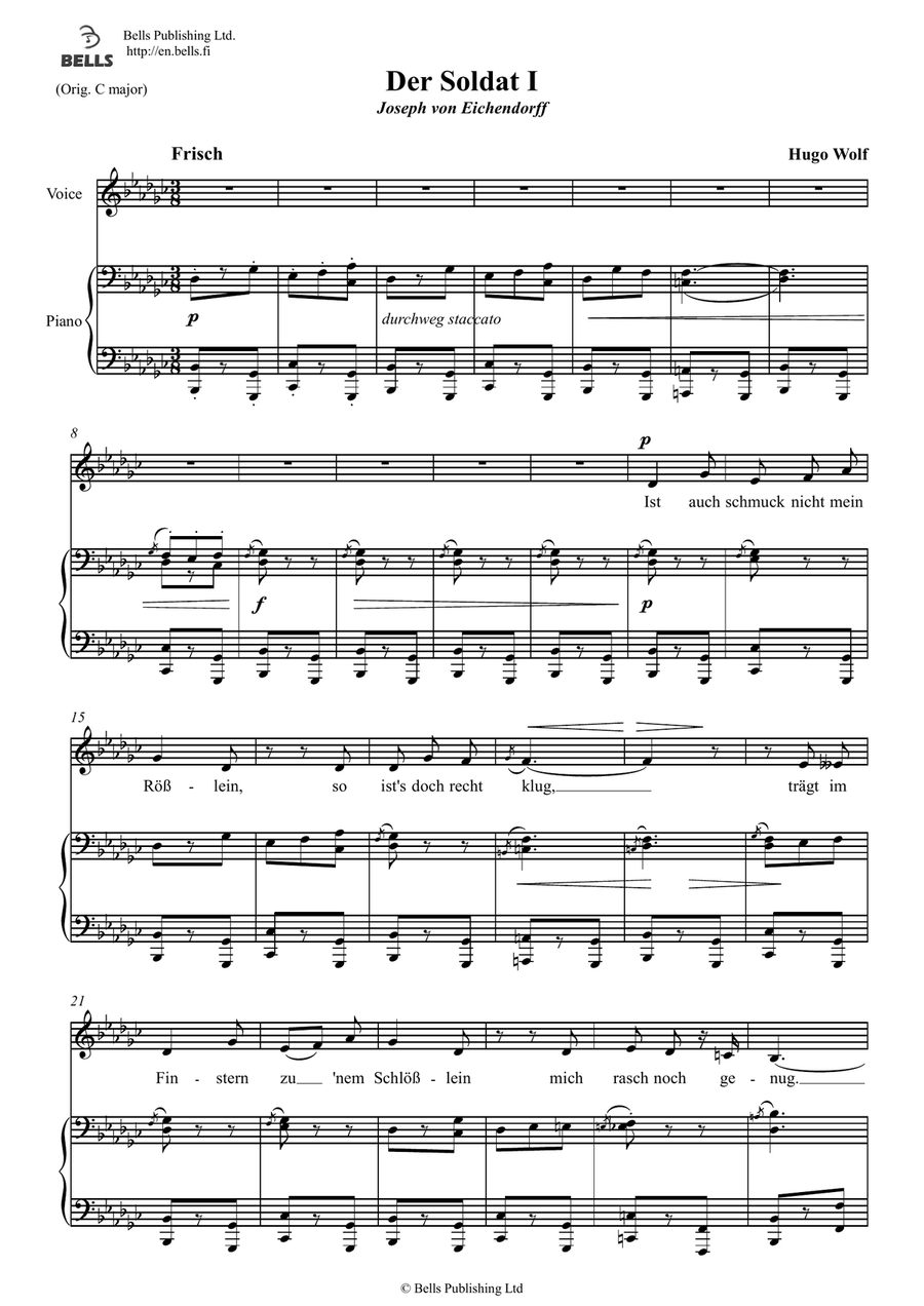 Der Soldat No. 1 (G-flat Major) by Hugo Wolf - Piano Accompaniment ...