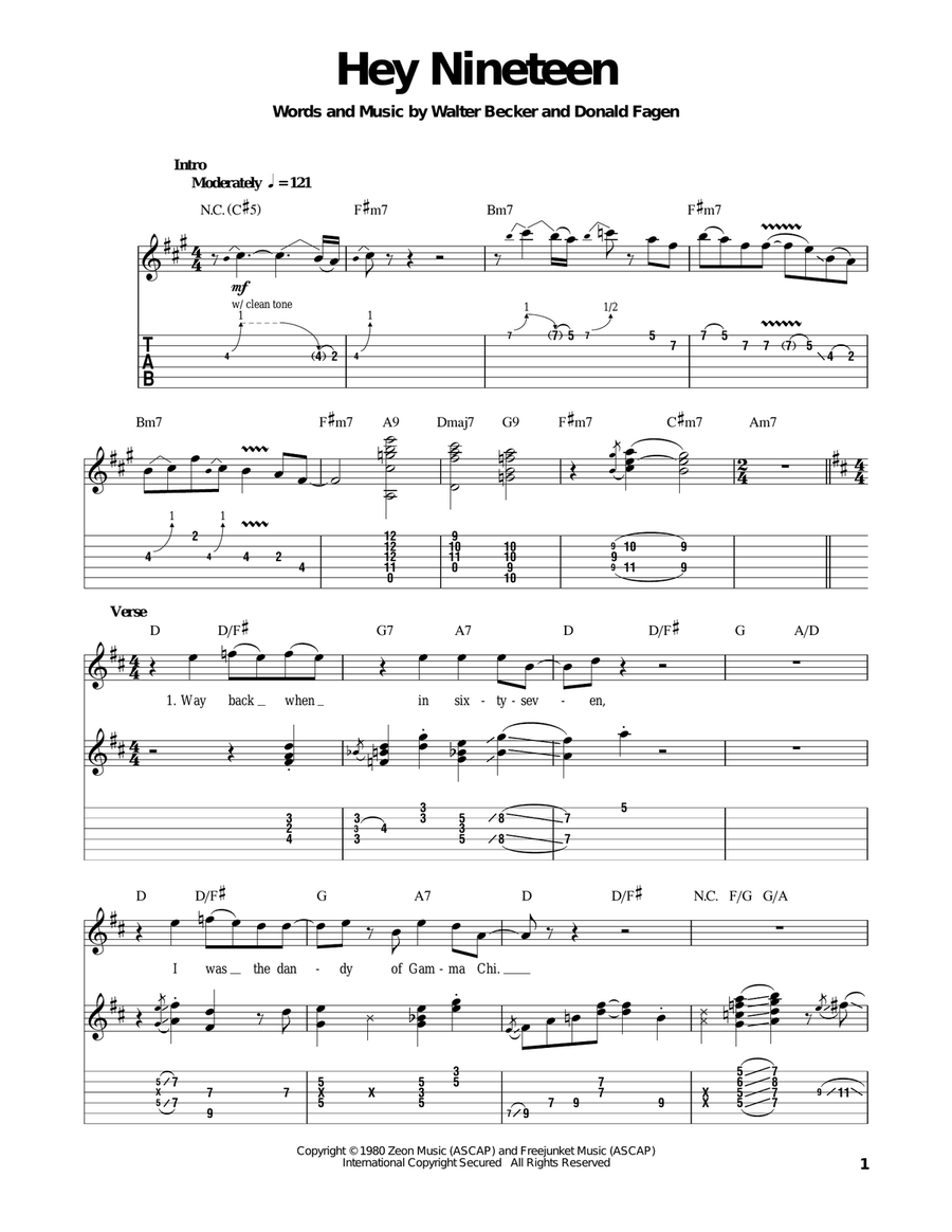 Hey Nineteen by Steely Dan - Acoustic Guitar, Electric Guitar, Guitar ...