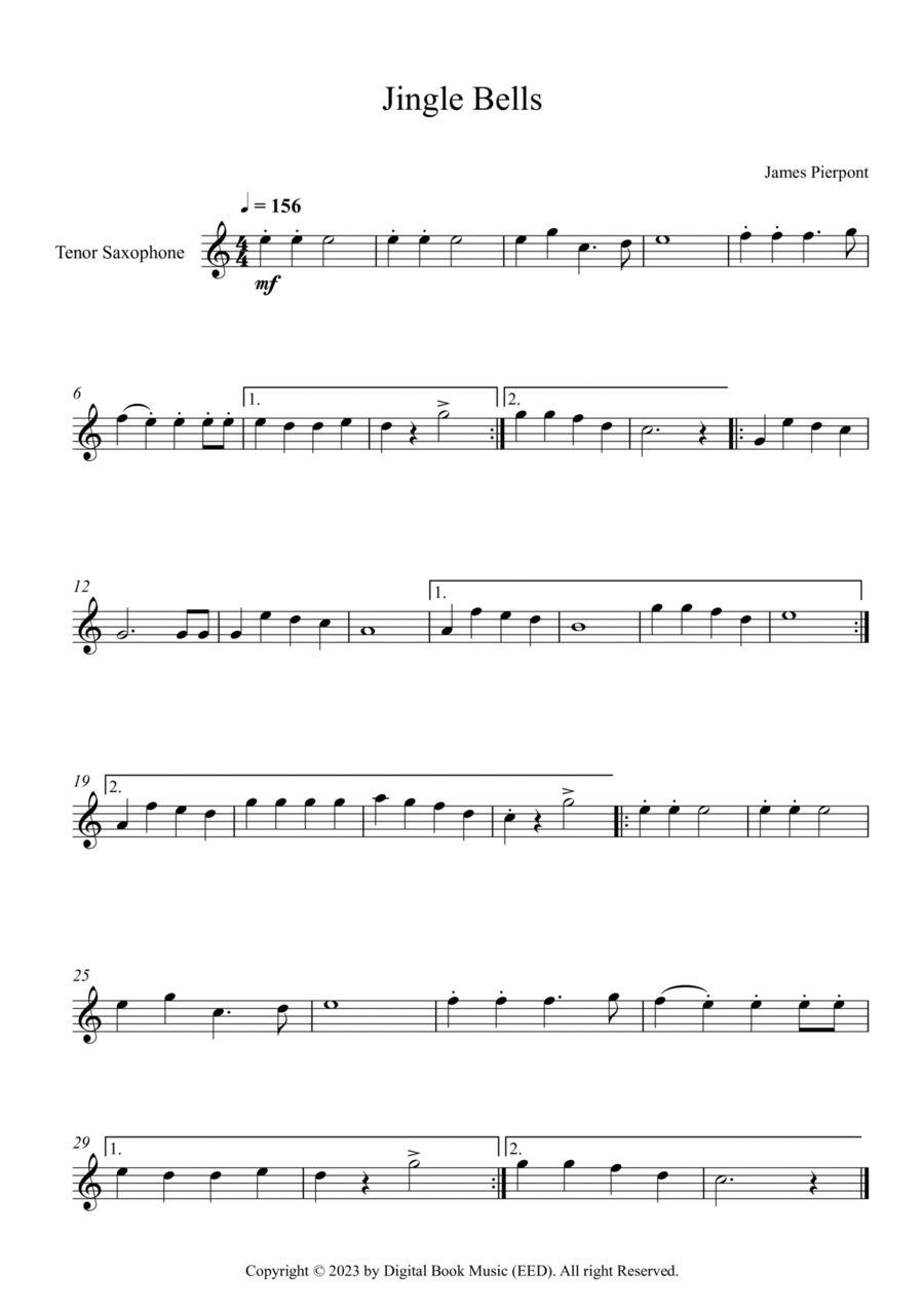 Jingle Bells, James Pierpont (Tenor Sax) by James Pierpont - Tenor ... Jingle Bells, James Pierpont (Tenor Sax) by James Pierpont - Tenor ...
