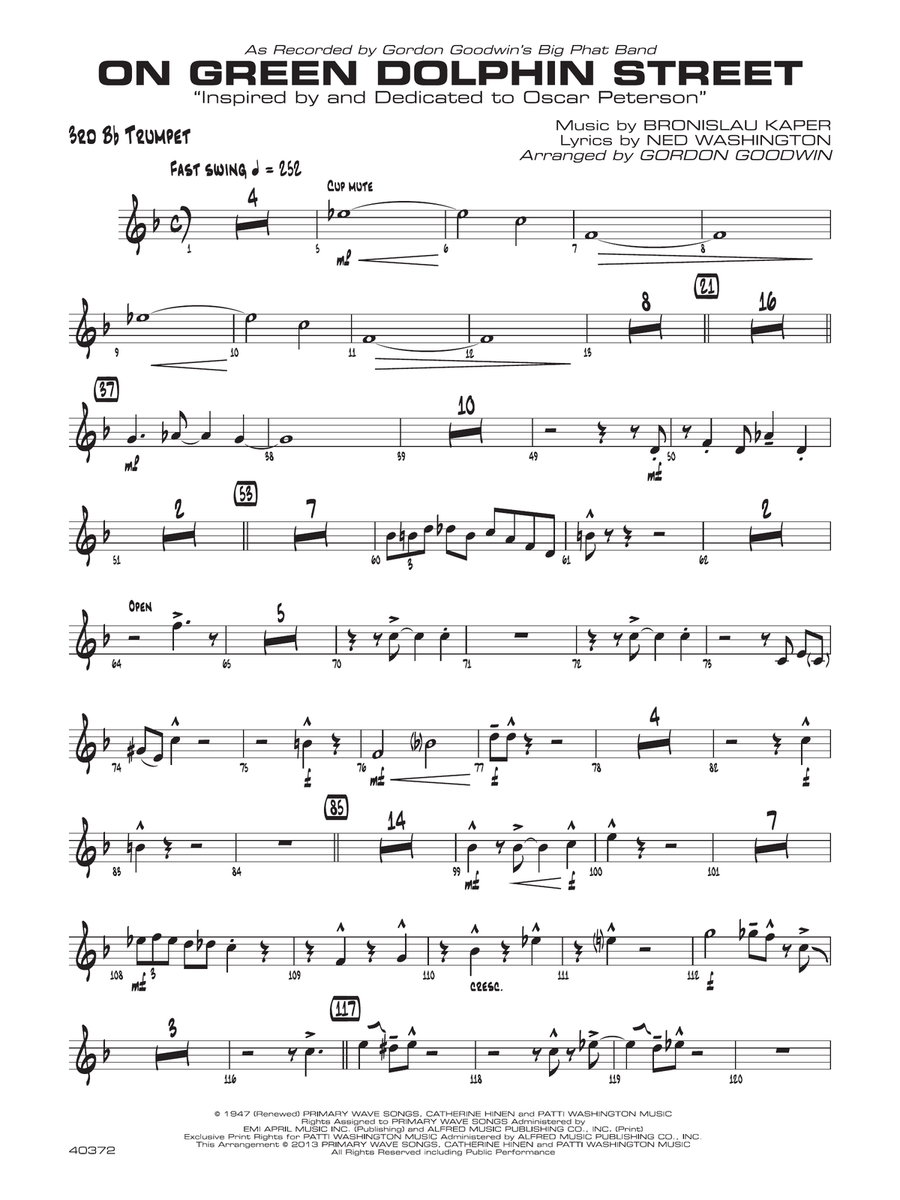 On Green Dolphin Street: 3rd B-flat Trumpet by Gordon Goodwin - Jazz ...