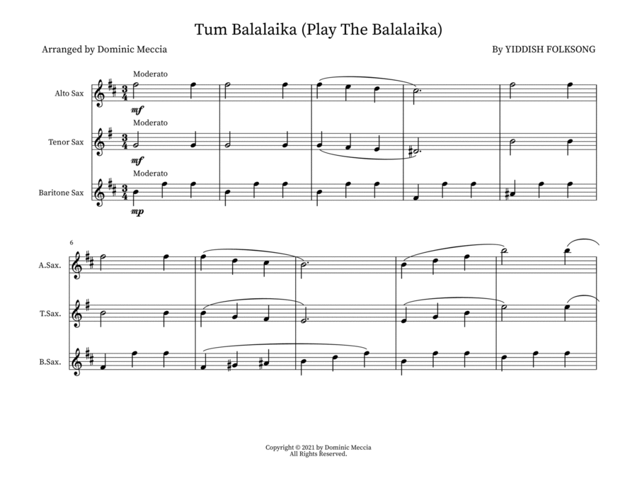 Tum Balalaika (Play The Balalaika) - Small Ensemble - Digital Sheet ...