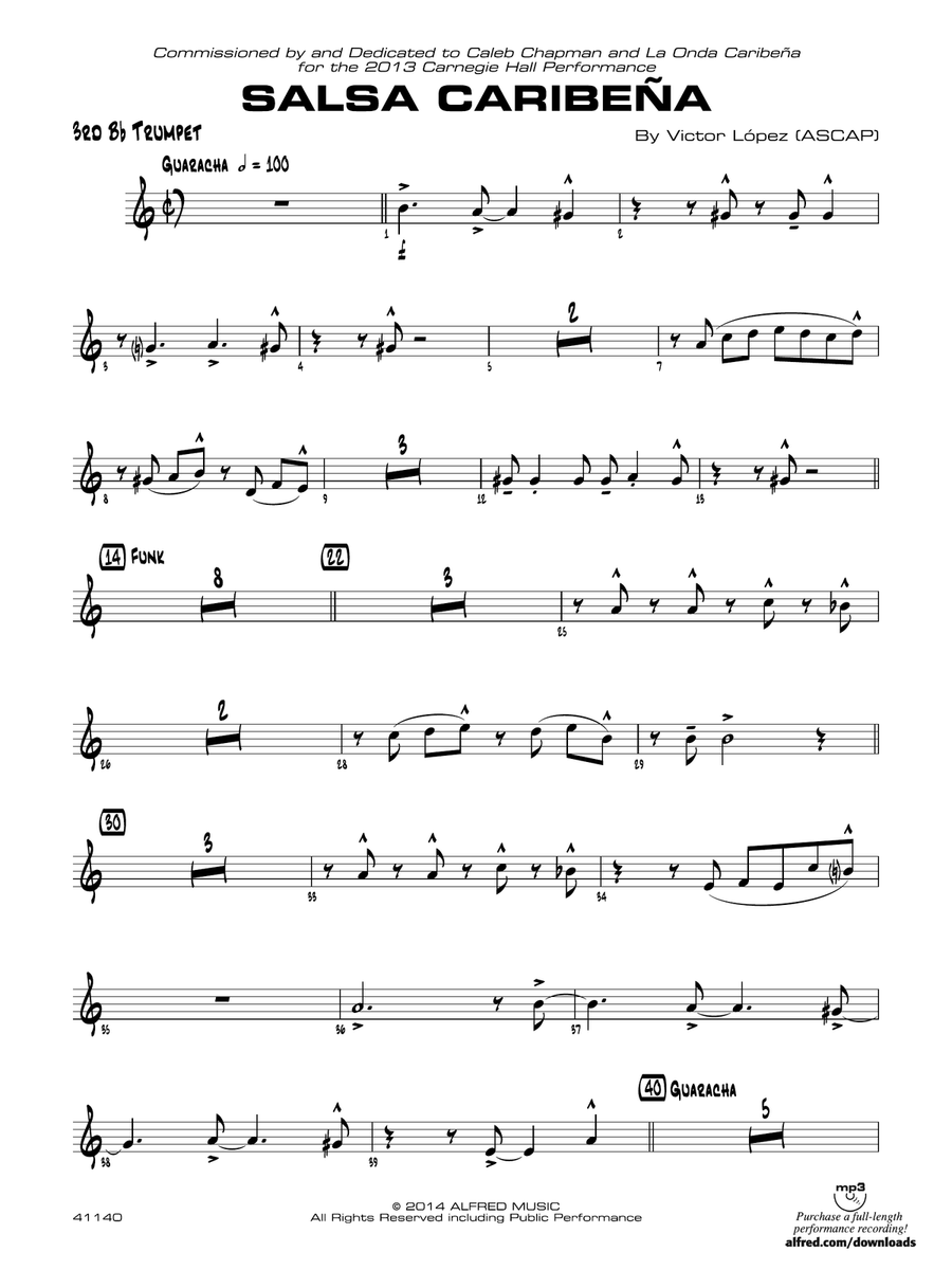 Salsa Caribeña: 3rd B-flat Trumpet - Jazz Ensemble - Digital Sheet ...