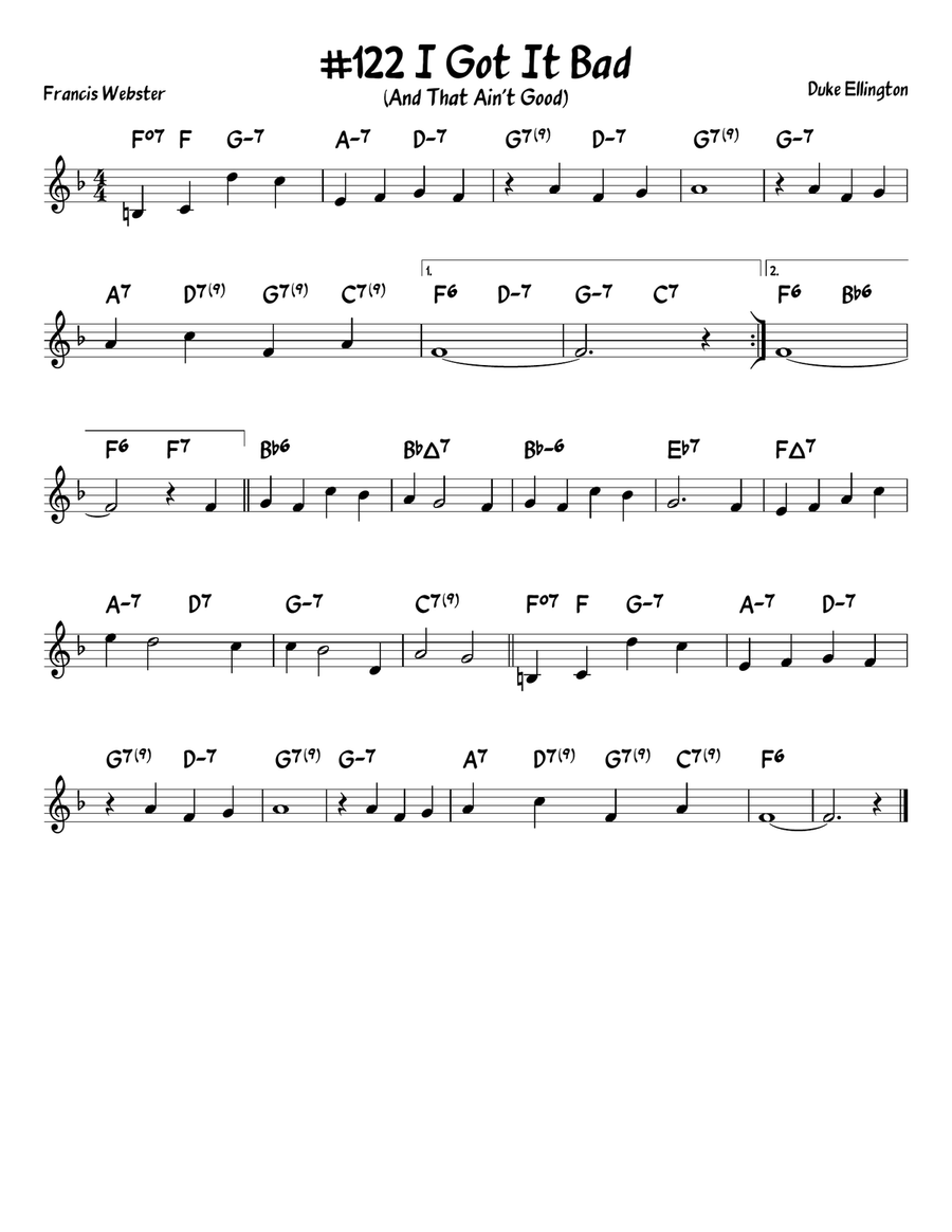 I Got It Bad And That Ain't Good by Duke Ellington - Piano, C ...