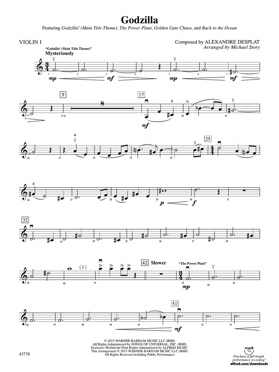 Godzilla: 1st Violin by Alexandre Desplat - Full Orchestra - Digital ...
