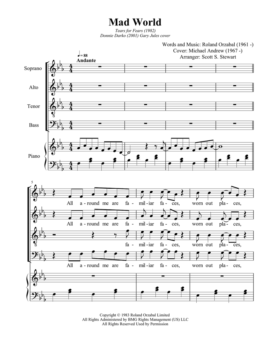 Mad World - 4-Part - Digital Sheet Music | Sheet Music Plus