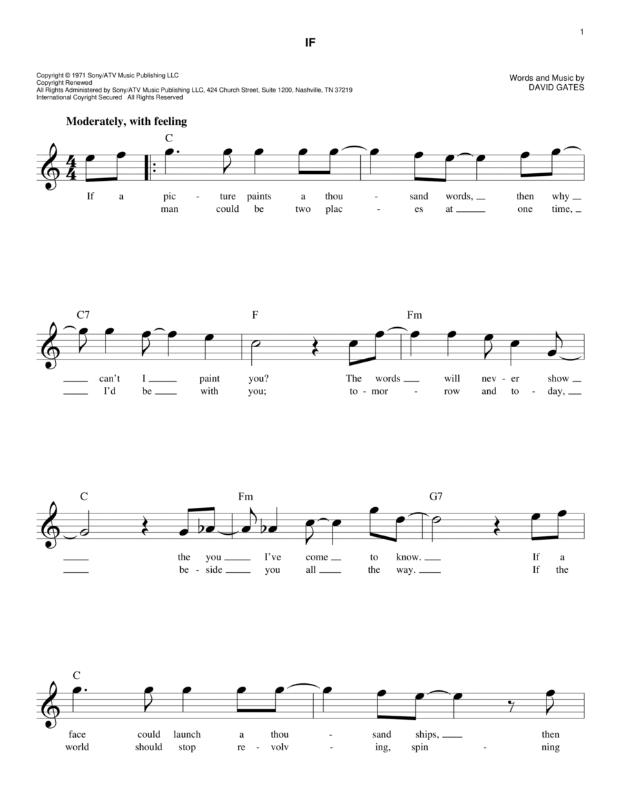 If by Bread - Piano - Digital Sheet Music | Sheet Music Plus
