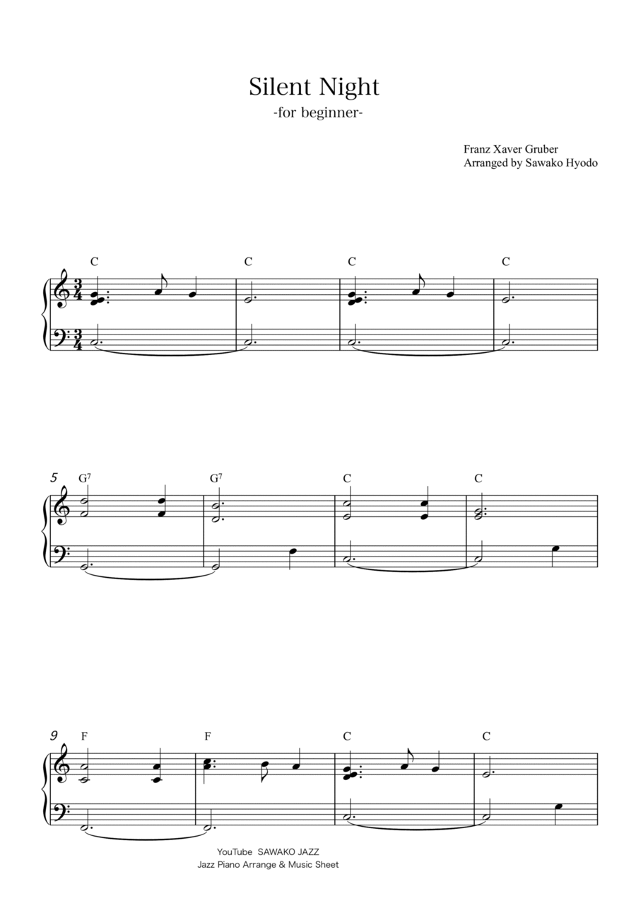 Silent Night Jazz Piano By Franz Xaver Gruber Piano Solo Digital