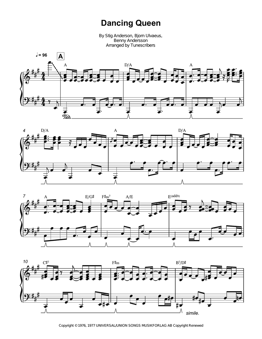 Dancing Queen - Piano Solo - Digital Sheet Music | Sheet Music Plus