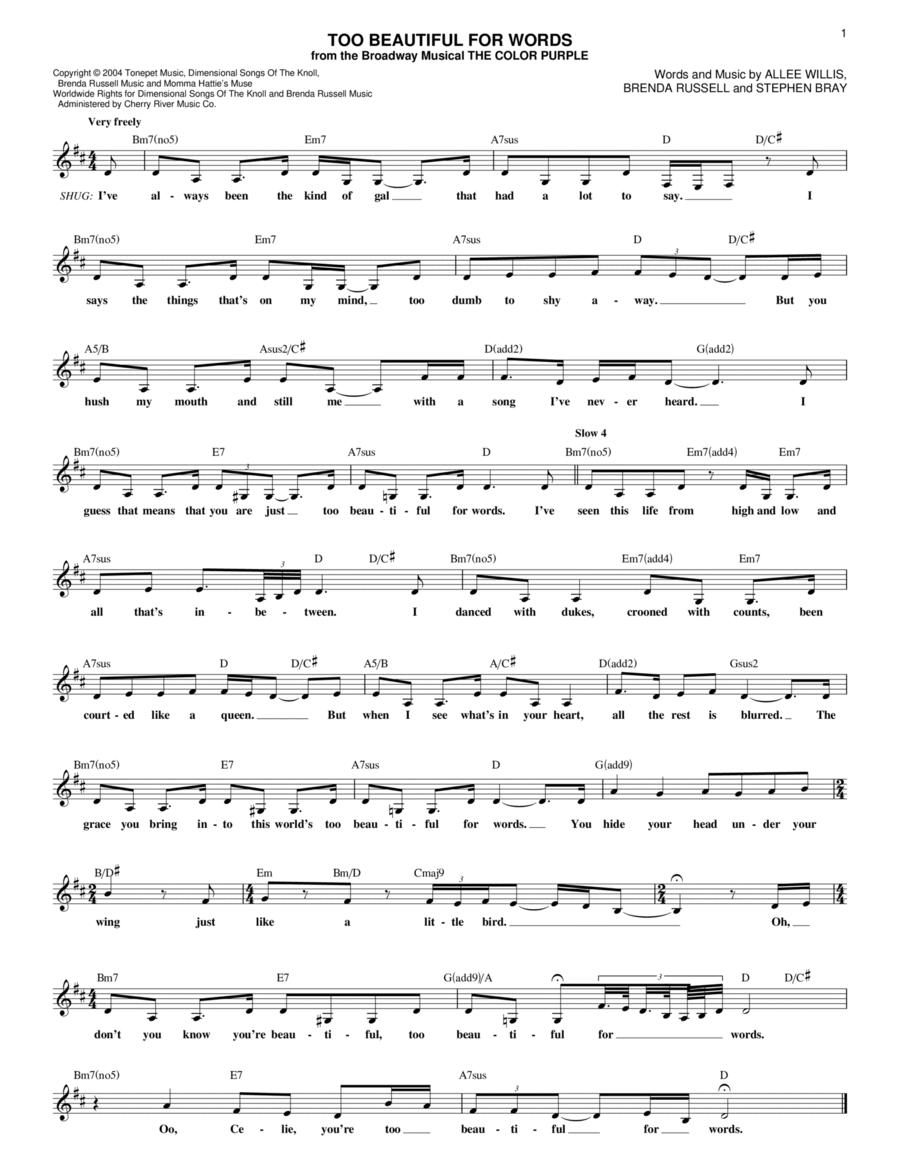 Too Beautiful For Words By Allee Willis Piano Digital Sheet Music too-beautiful-for-words-by-allee-willis-piano-digital-sheet-music