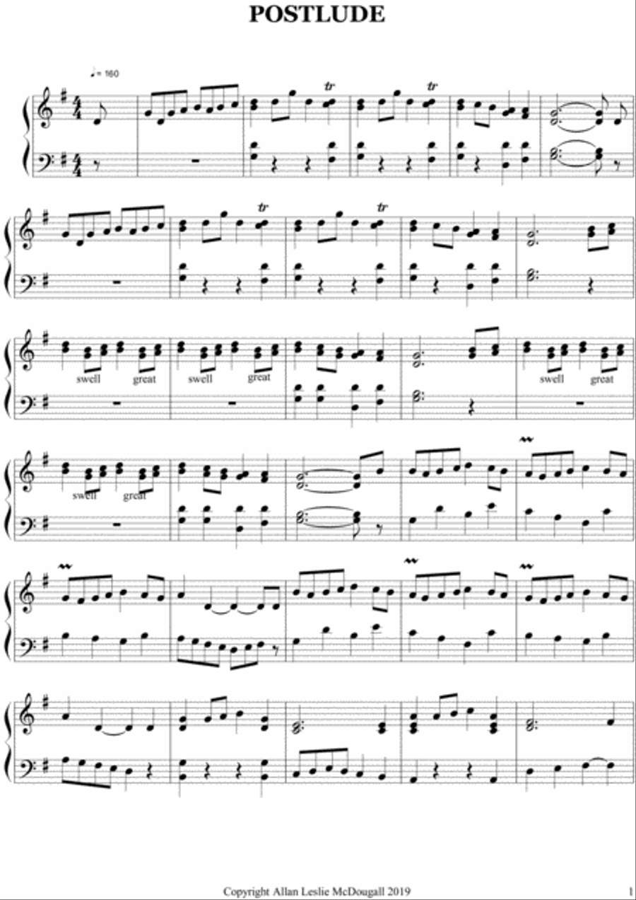 Postlude - Organ Solo - Digital Sheet Music | Sheet Music Plus