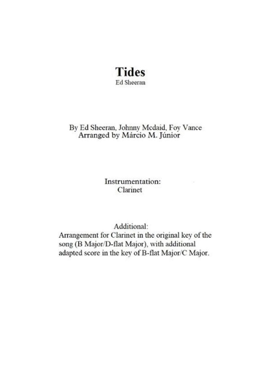 Tides by Ed Sheeran - B-Flat Clarinet, Bass Clarinet, Clarinet Solo ...