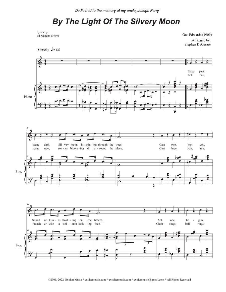 By The Light Of The Silvery Moon (Vocal solo - High Key) by Stephen ...