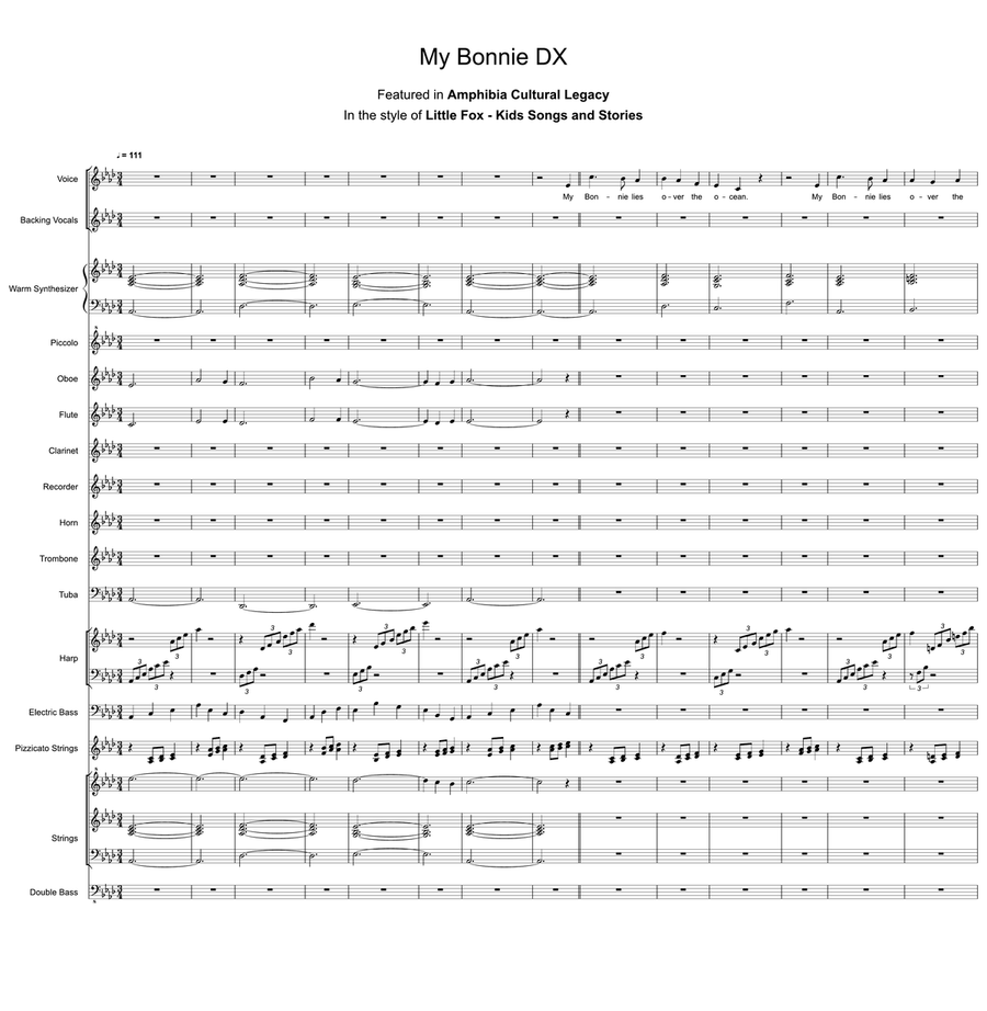 My Bonnie DX - Double Bass, Bass Guitar, Harp - Digital Sheet Music ...