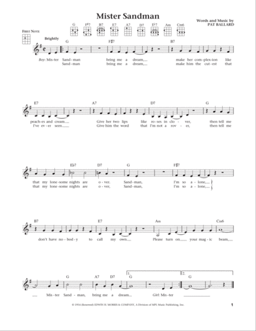 Mister Sandman (from The Daily Ukulele) (arr. Liz and Jim Beloff) by ... Mister Sandman (from The Daily Ukulele) (arr. Liz and Jim Beloff) by ...