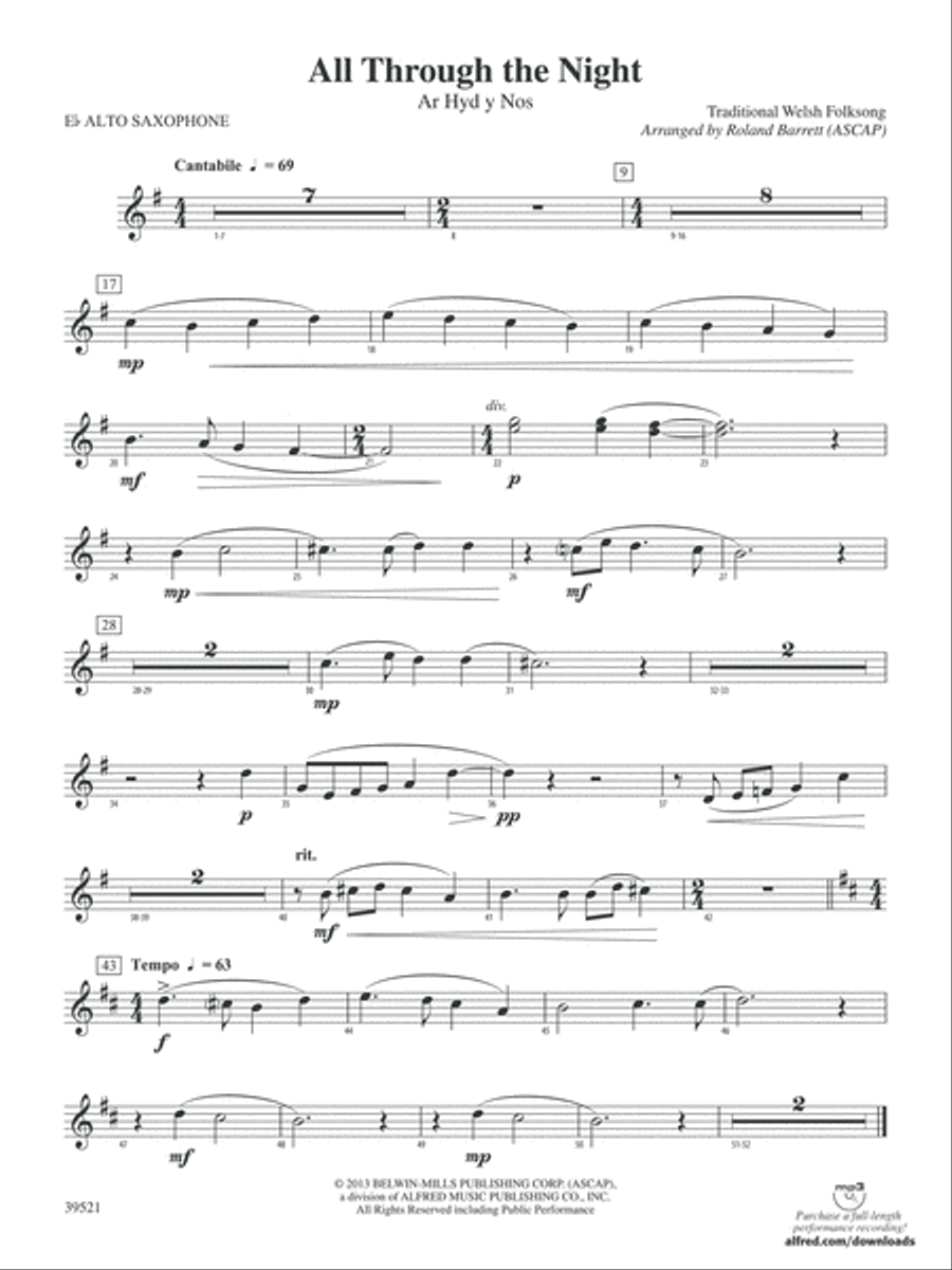 All Through The Night E Flat Alto Saxophone By Roland Barrett
