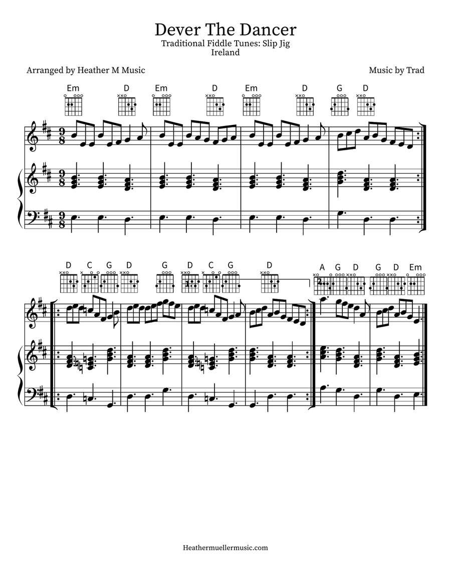Dever The Dancer - Piano, Violin Solo - Intermediate Digital Sheet ...