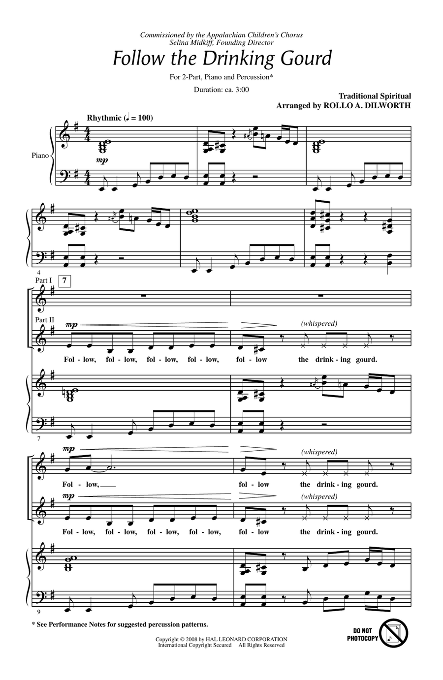 Follow The Drinkin' Gourd by Rollo Dilworth - 2-Part - Digital Sheet ...