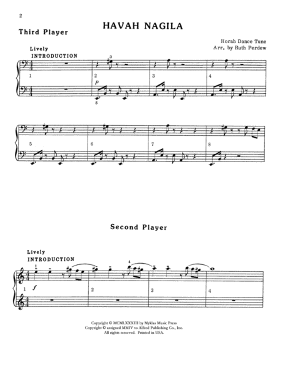 Havah Nagila - Piano Trio (1 Piano, 6 Hands) by Ruth Perdew - Piano ... Havah Nagila - Piano Trio (1 Piano, 6 Hands) by Ruth Perdew - Piano ...