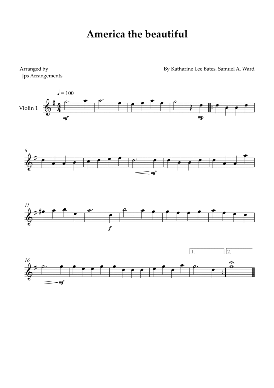 America The Beautiful - Violin solo by Samuel Ward - Violin Solo ...
